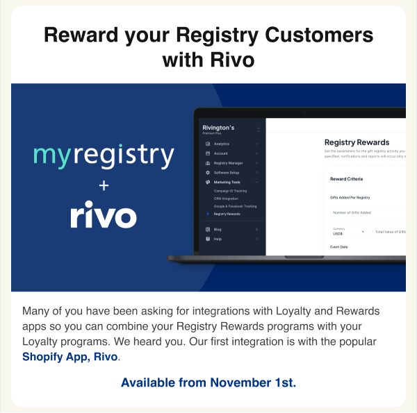 What's New with your Registry System | MyRegistry.com Partner Connection